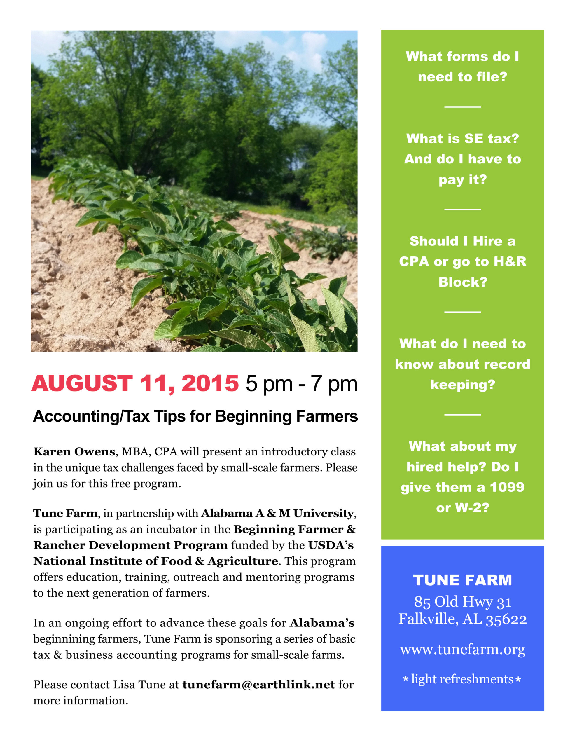 Accounting/Tax Tips for Beginning Farmers | Tune Farm